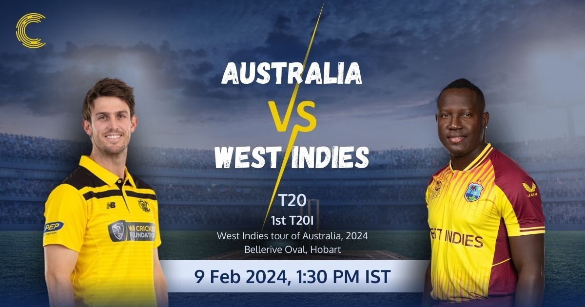 AUS vs WI Match Prediction | 1st T20I at Hobart | 09 Feb 2024
